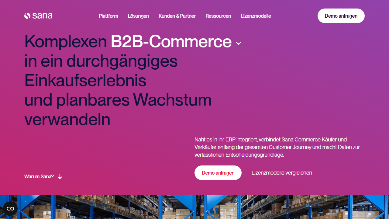 Sana Commerce — ERP-Integrated B2B E-Commerce Platform